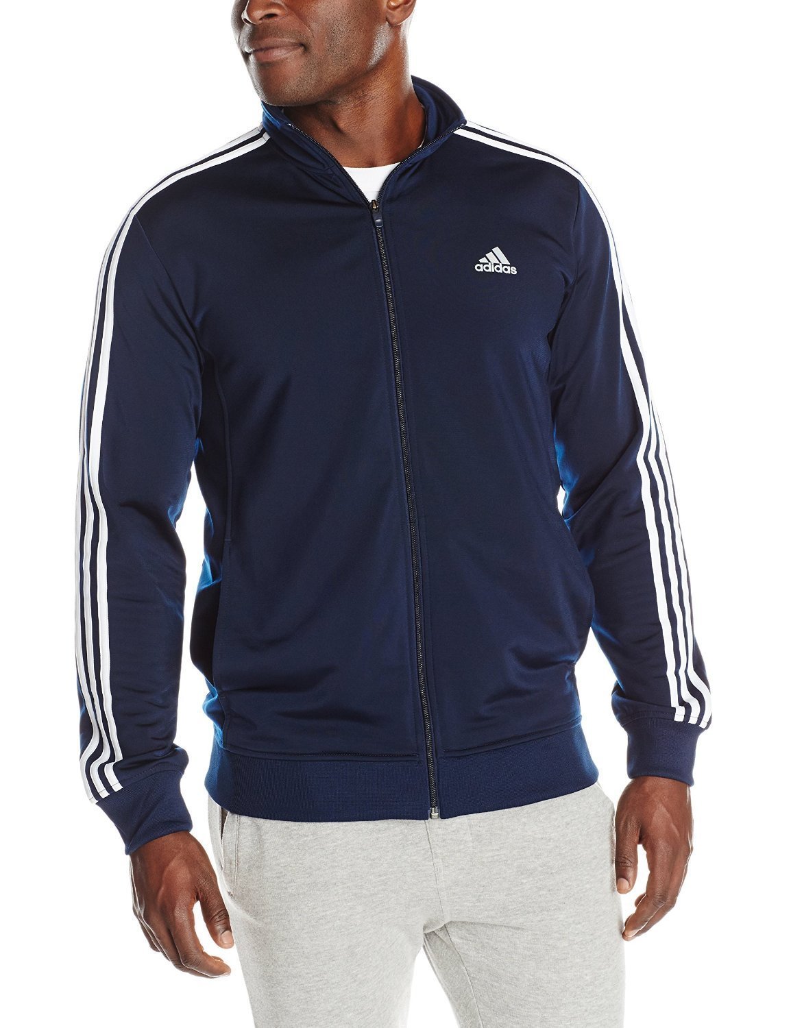 adidas Men's Essential Tricot Jacket, Collegiate Navy/White, XX-Large