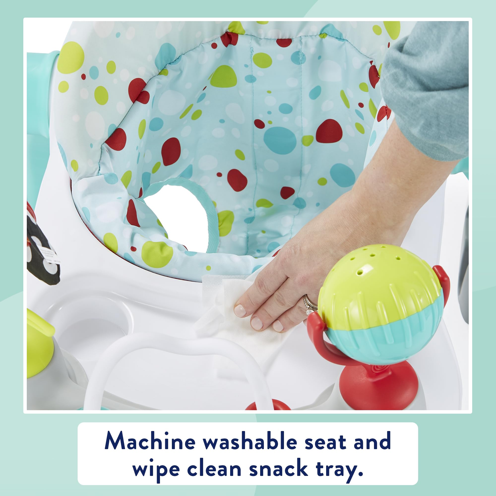 Kolcraft Tiny Steps 2-in-1 Infant & Baby Activity Walker - Seated or Walk-Behind, Jubliee