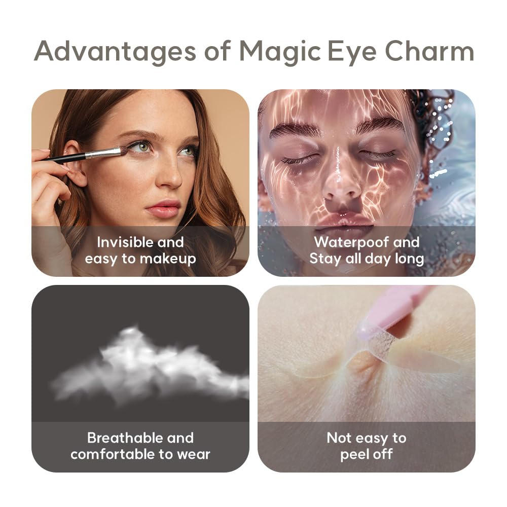 Korean Eye Charm Double Eyelid Tape Hooded Eye Lift β Droopy Eyelid Lifter Eye Lid Strips for Hooded Eyes (Double Sided 3mm 176p)