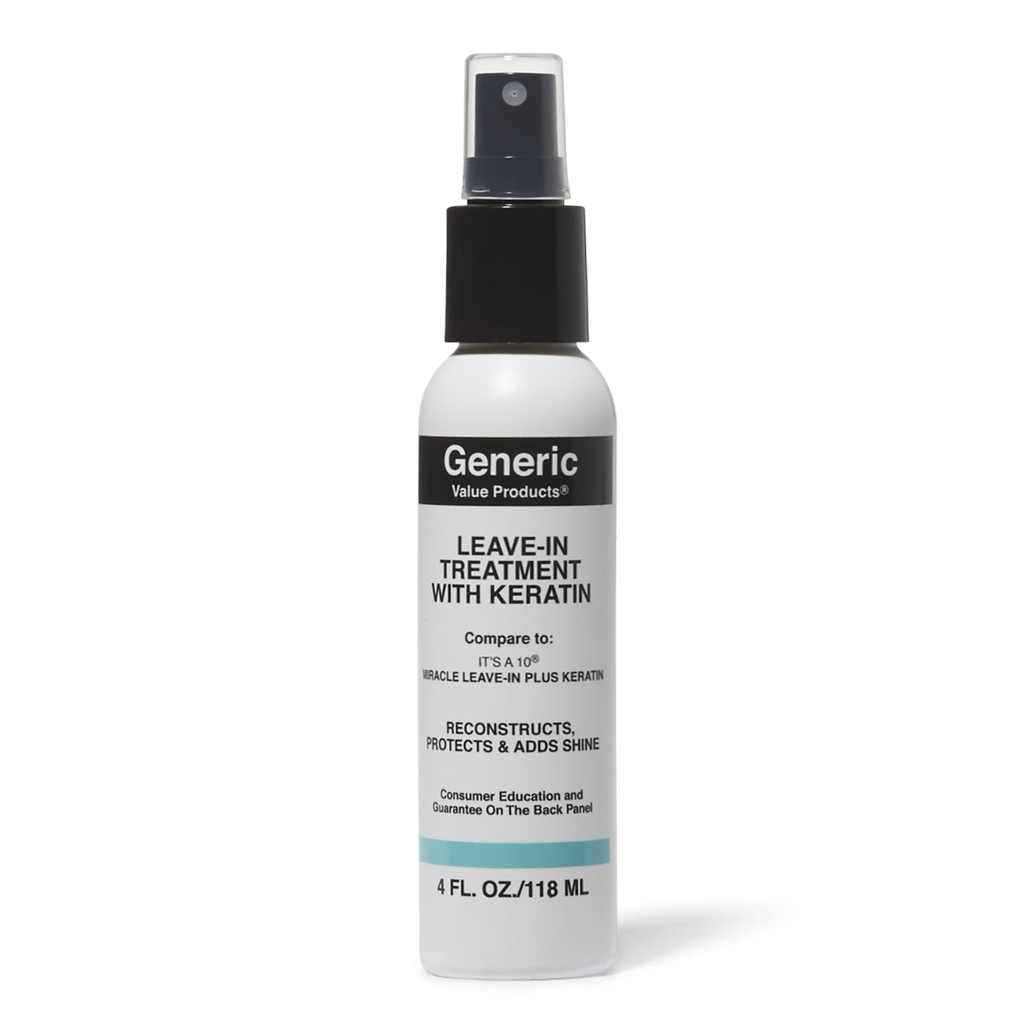 Generic Value Products Leave In Treatment with Keratin, Heat Protectant, Protects Hair from Breakage, Strengthens, Smoothes and Adds Shine, 4 Oz