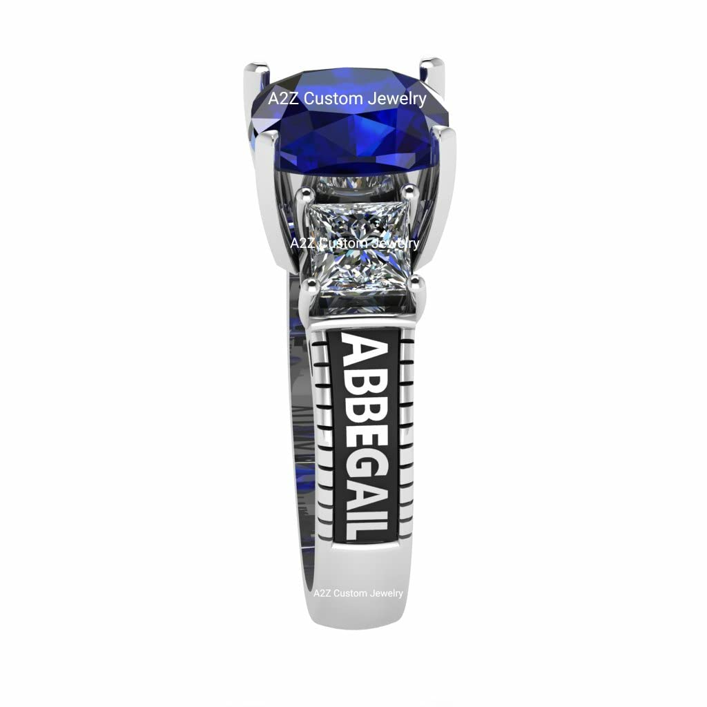 A2Z CUSTOM JEWELRY Fully Personalized Girl Class Ring For High School College University Graduation Ceremony Sterling Silver Ring