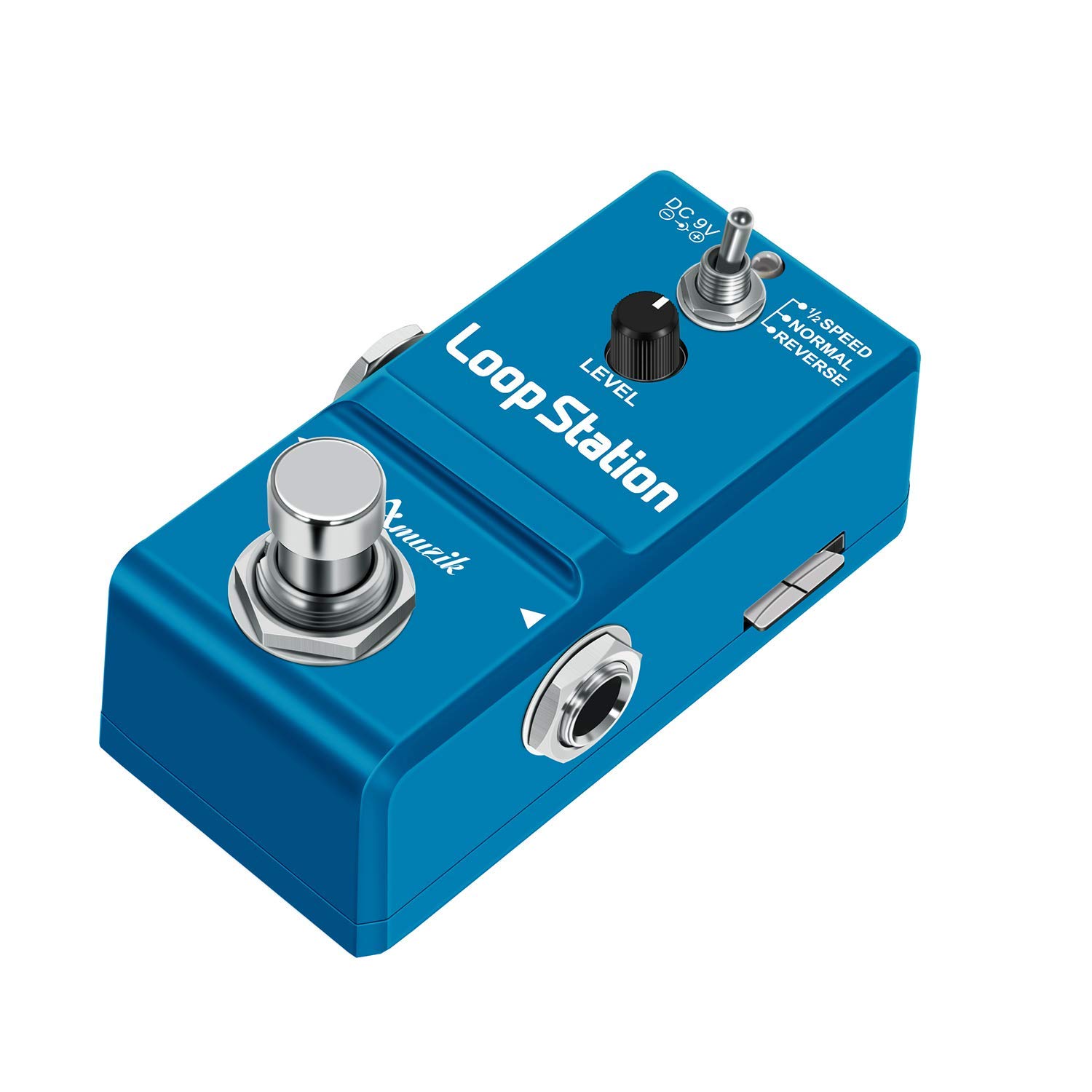 Amuzik Guitar Looper Station Loop Effects Pedals Unlimited Overdubs 10 Minutes of Looping, 1/2 time, and Reverse,3 Modes built-in SD Card for Memory