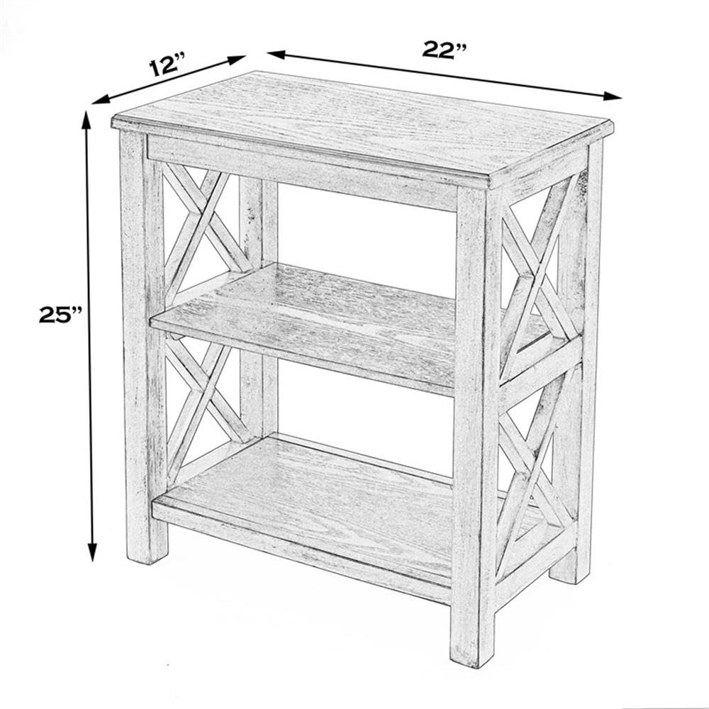 BOWERY HILL Transitional Wood 2 Shelf Petite Bookcase in Cherry