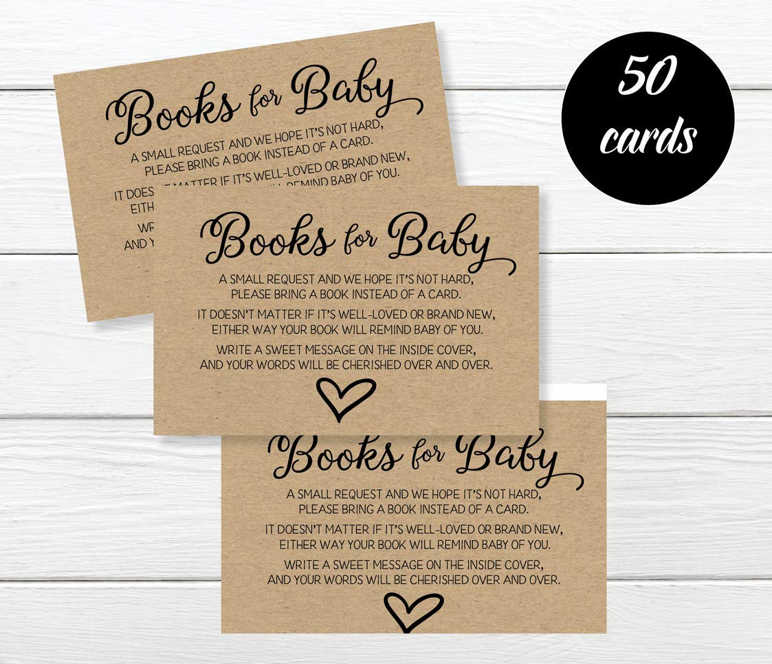 All Ewired Up 50 Gender Neutral Kraft Baby Shower Book Insert Request Cards (50-Cards)