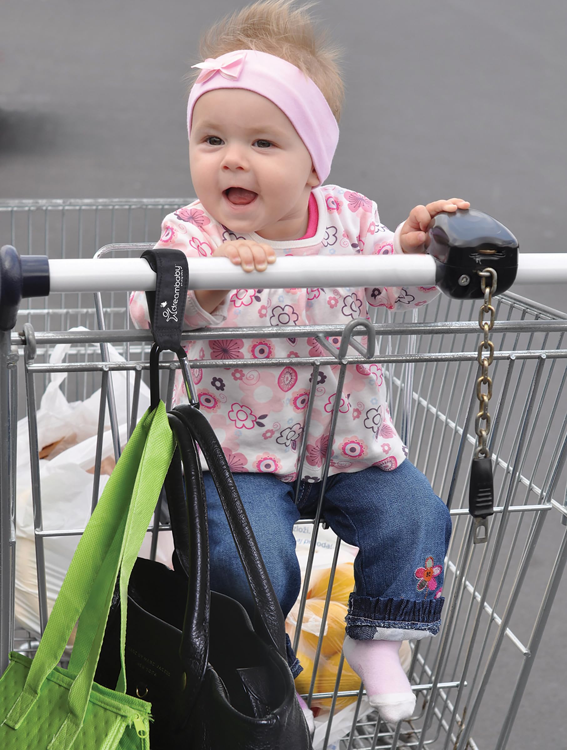 Dreambaby Clip Buddy Stroller Hook Carabiner - Bag Holder - Black- Model L271
