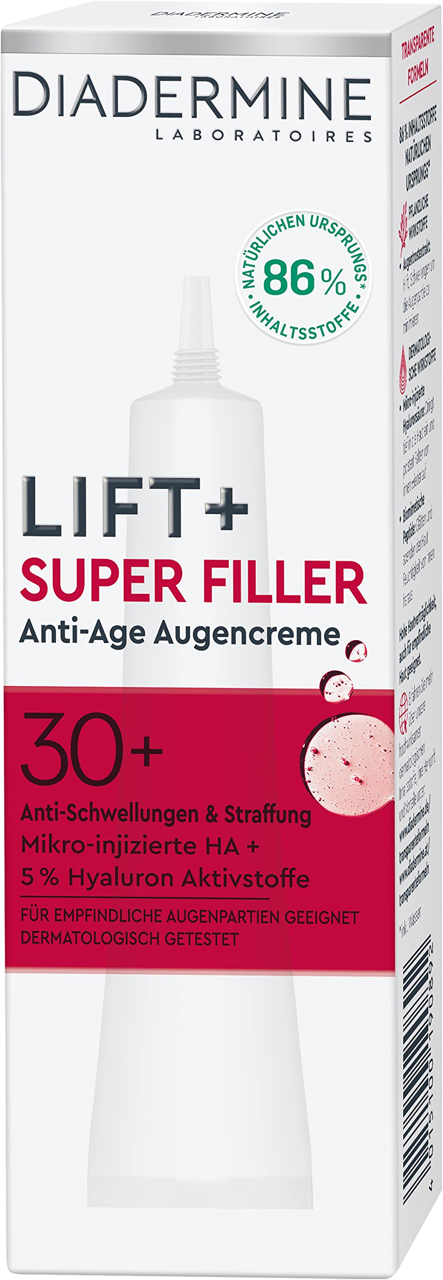 Genuine German Diadermine Lift + Super Filler deep-acting Hyaluron Eye Cream 0.5oz. / 15ml