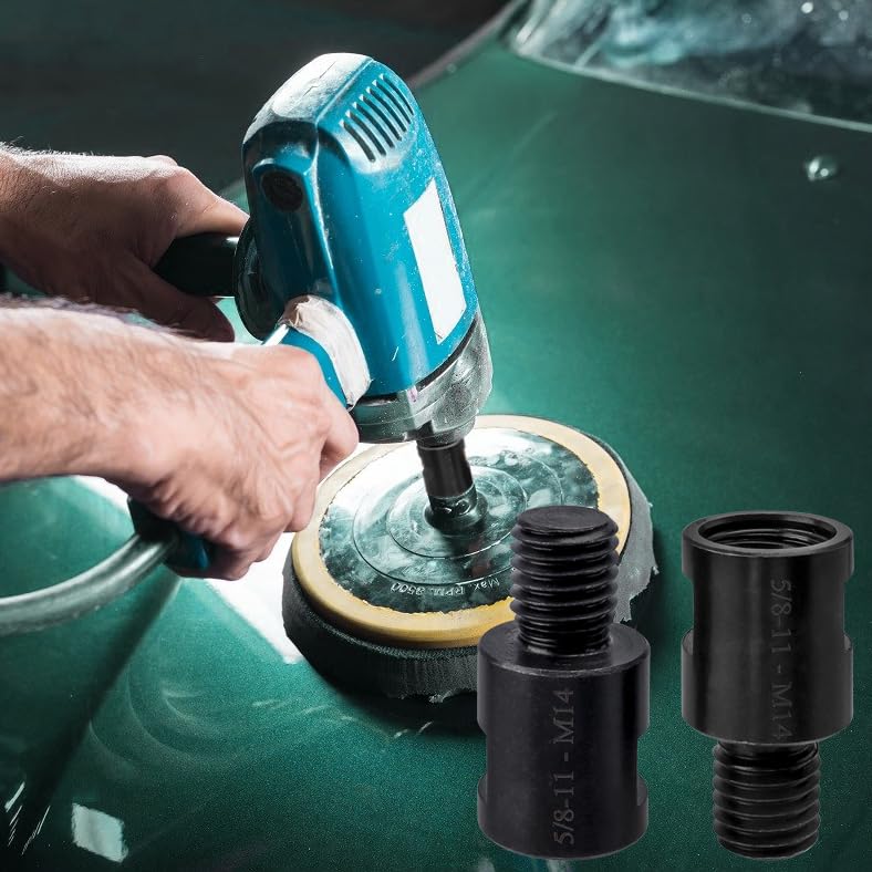 Yakamoz 2Pcs 5/8"-11 Female to M14 Male Angle Grinder Attachment 5/8"-11 to M14 Adapters Rotary Polisher M14 Thread Adaptor Converter
