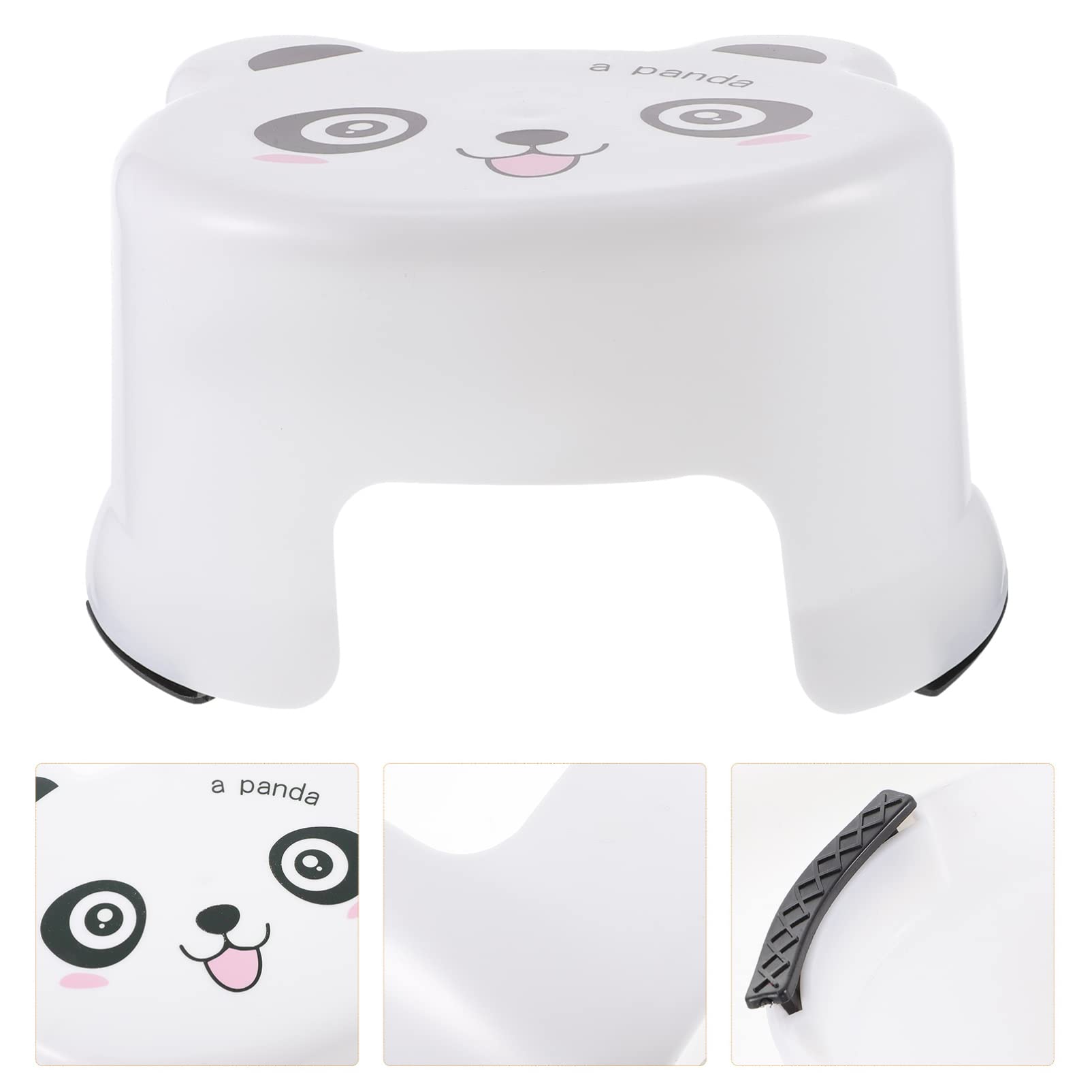 Toddmomy Anti- Skid Step Stool Kids Bathroom Stool Plastic Foot Stool Cartoon Step Stool for Living Room, Bathroom Non Slip Chairs ( White)