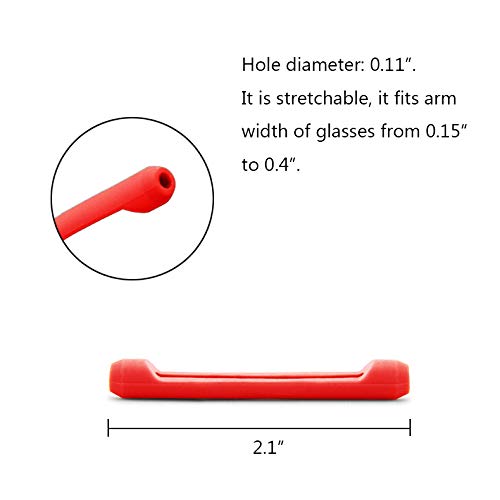 Alamic Eyewear Retainer Eyeglass Temple Tip for Kids and Adults Silicone Anti Slip Holder for Glasses Piece Ear Hook - 12 Pairs