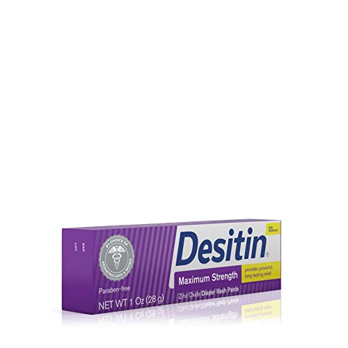 Desitin Maximum Strength Baby Diaper Rash Cream with 40% Zinc Oxide, Travel Size, 1 oz (Pack of 6)