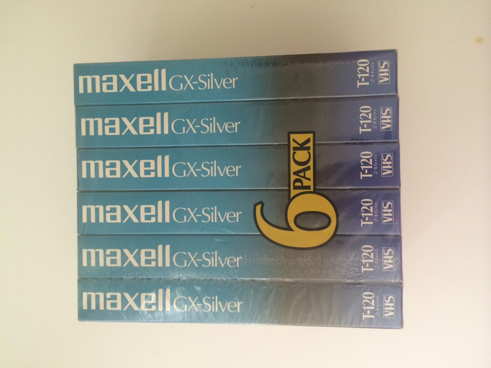 Maxell 6 Pack GX-Silver T-120 VHS 6 Hour In EP Mode Video cassette