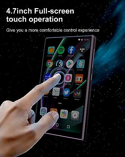 80GB MP3 Player with Bluetooth and WiFi, ZAQE Full Touchscreen Mp4 Mp3 Player with Spotify, Audible, Amazon Music, Android Music Player with Speaker, FM Radio, E-Book, Up to 512 GB