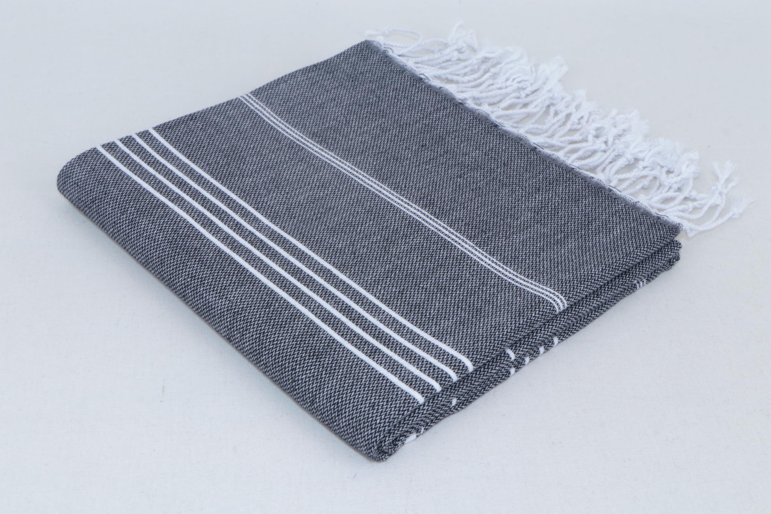 Agah Home Beach Towel for Bathroom - Travel Beach Towel for Adults - Turkish Beach Towel - Sand Resistant Beach Towels for Vacation - Thin, Large and Quick Dry Beach Towel - 40' Γ 70' (Sultan-Black)