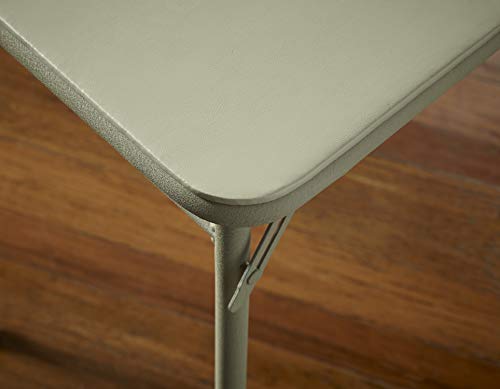 CoscoProducts 14696ANT1E Vinyl Top Folding Table, 1-Pack, Antique Linen