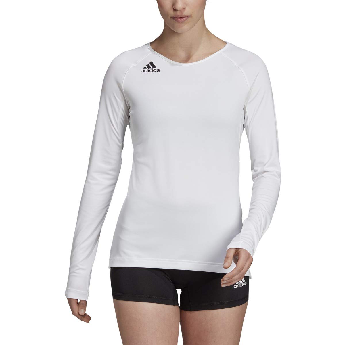adidas Women's Hilo Ls Solid, White, Small/Large