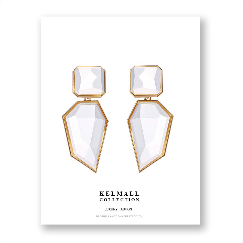 Acrylic Geometric Statement Drop Dangle Earrings for Women KELMALL COLLECTION