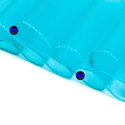 mds Set of 10 Yard Bridal Solid Sheer Organza Fabric Bolt for Wedding Dress,Fashion, Crafts, Decorations Silky Shiny Organza 44β- Light Teal