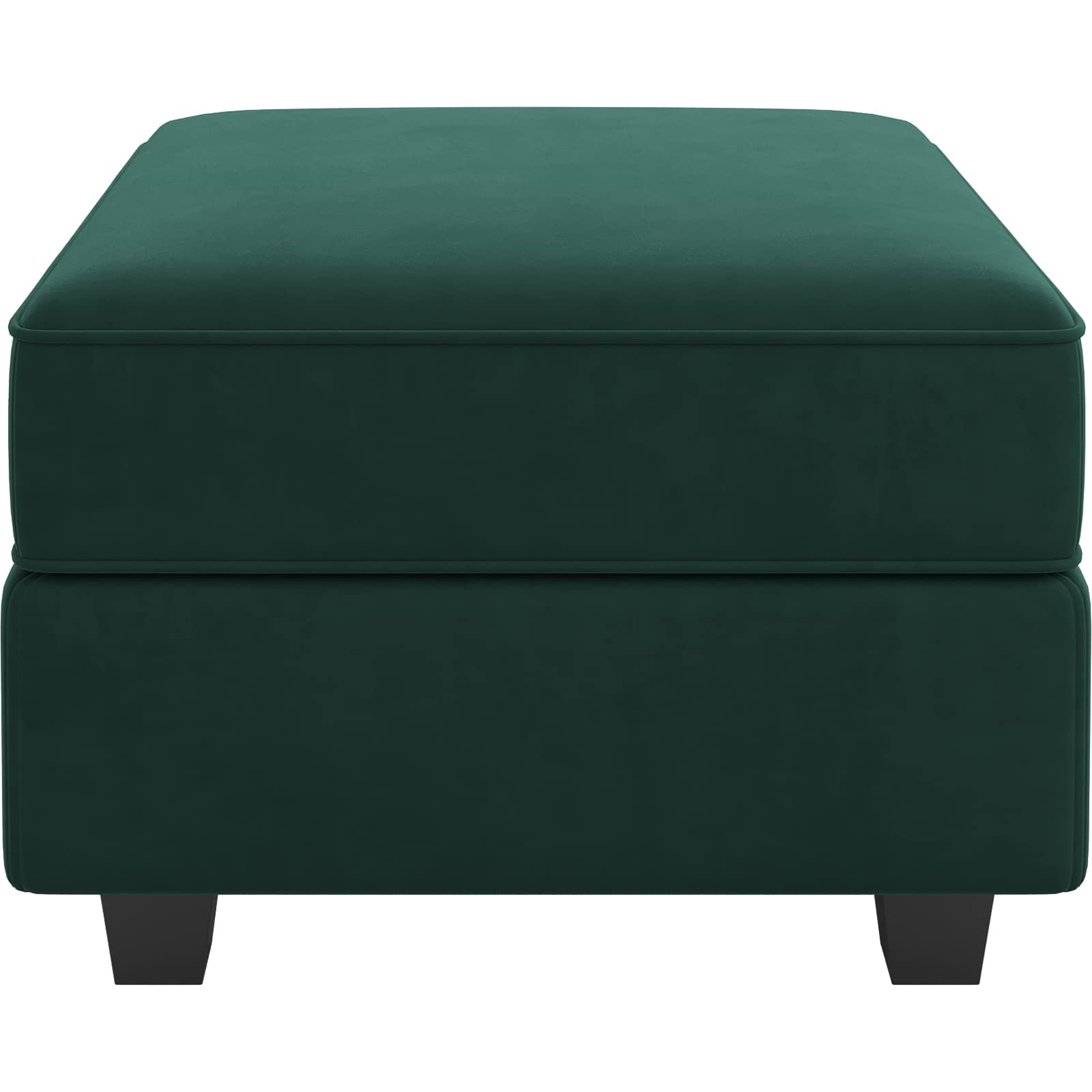 Belffin Storage Ottoman Module for Modular Sectional Sofa Square Seat Cube Velvet Foot Stool Green