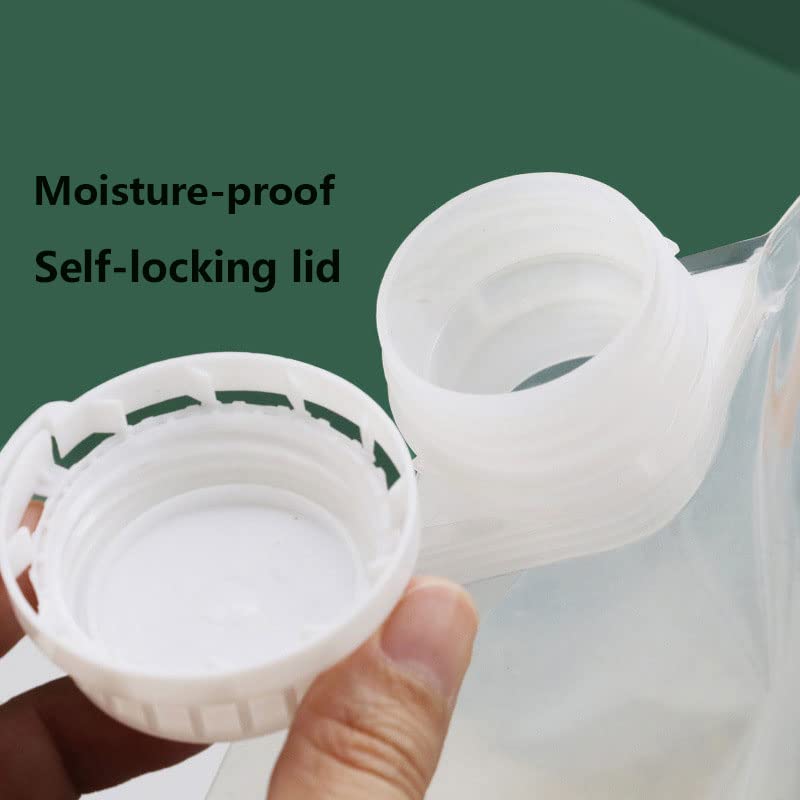 AODGHC Grain Moisture-Proof Sealed Bag,10Pcs Resealable Stand Up Pouches,Transparent Food Sealing Bags,Rice Packaging Bags for Home Kitchen (2.5L Bag with 3.3cm Mouth)
