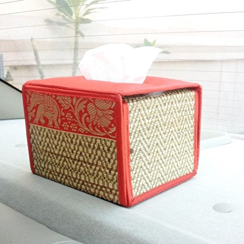 amazingmarketonline Tissue Cover Box Thai Handmade Home Decor Dinner Camping Napkin Paper Car