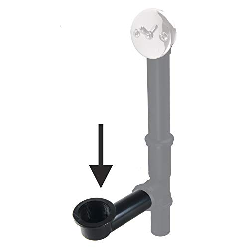 Bathtub Drain Waste and Overflow Shoe Pipe Repair Kit, 1-1/2 Inch Diameter, Black ABS