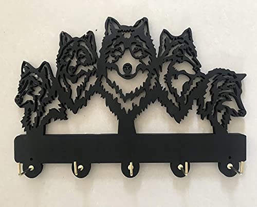 Wildlife Wolf Decorative Wall Hanger Wolf Family Clothes Wall Hooks Coat Rack Keys Holder Organizer Hook