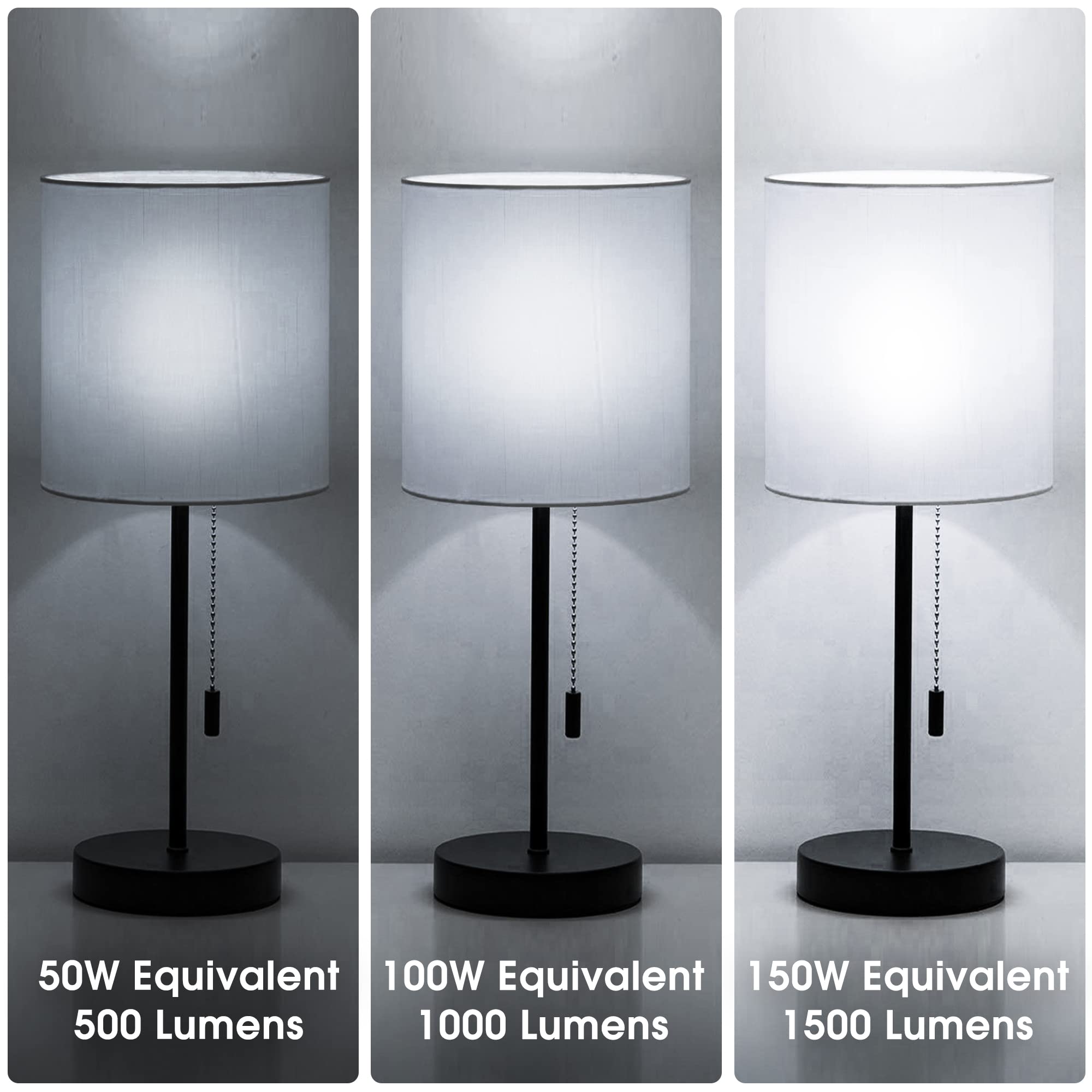 LED Light Bulbs, ๐ ๐๐๐ฒ ๐๐๐ ๐๐ข๐ ๐ก๐ญ ๐๐ฎ๐ฅ๐๐ฌ 50 100 150W Equivalent, Briignite 3 Way Light Bulbs, Three Way A19 Light Bulbs E26 Medium Base, Daylight White 5000K, 500lm-1000lm-1500lm, 2Pack