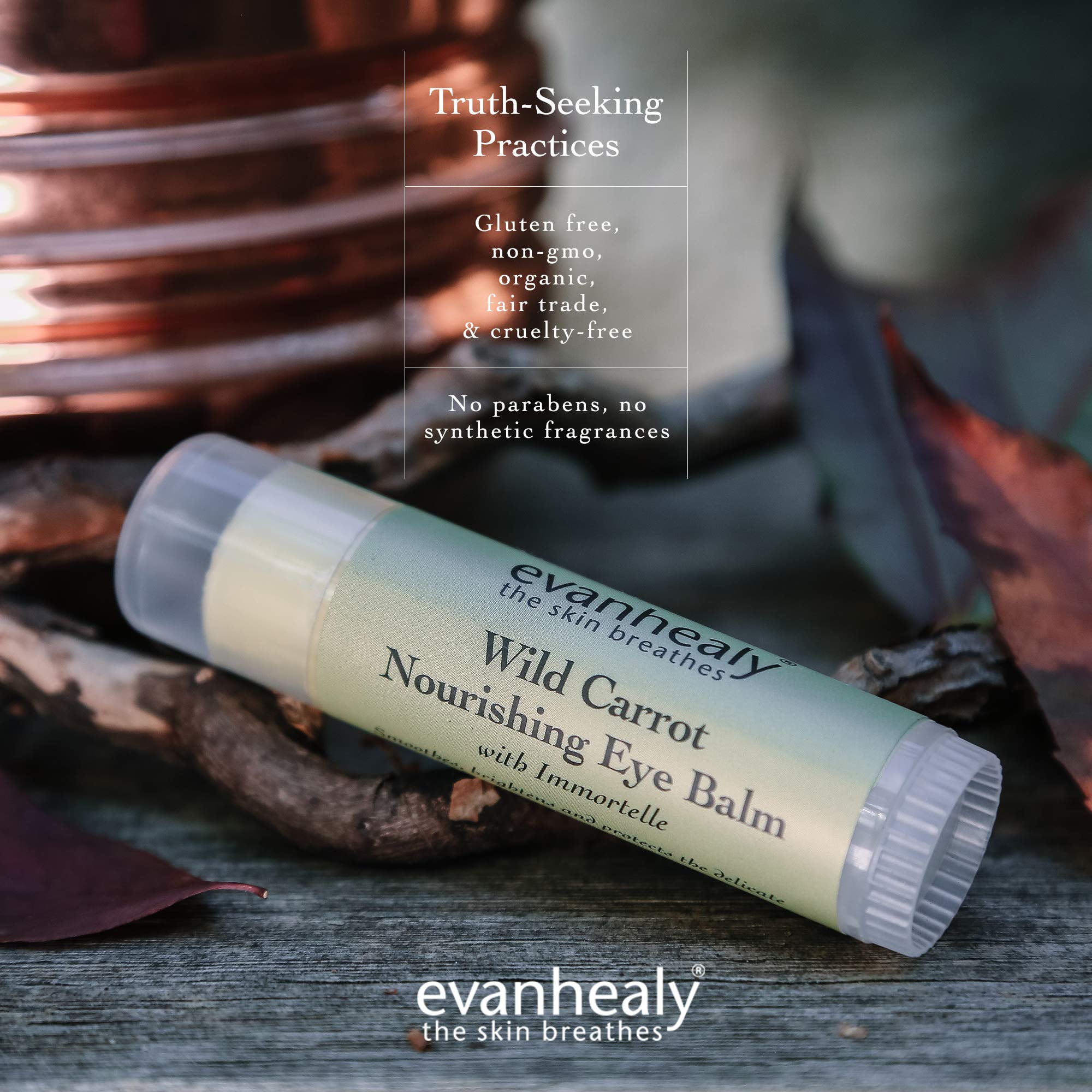 evanhealy Wild Carrot Immortelle Eye Balm | Organic Travel Moisturizer Stick | Hydrating Balm to Brighten Skin Around Eyes, Face, & Body | On the Go Moisturizer