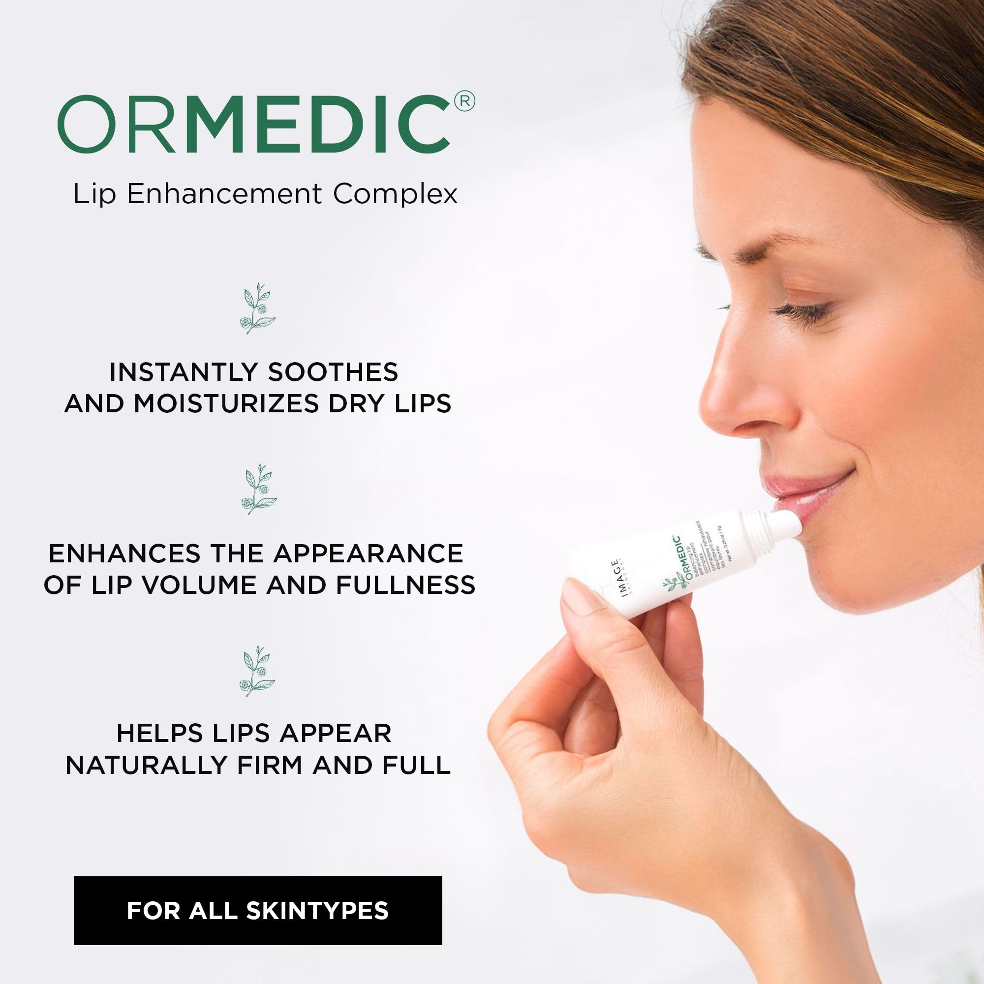 IMAGE Skincare, ORMEDIC pH Balancing Lip Enhancement Complex, Deep Hydration Lip Plumper Peptides for Fuller Lips, Clear, 0.25 fl oz