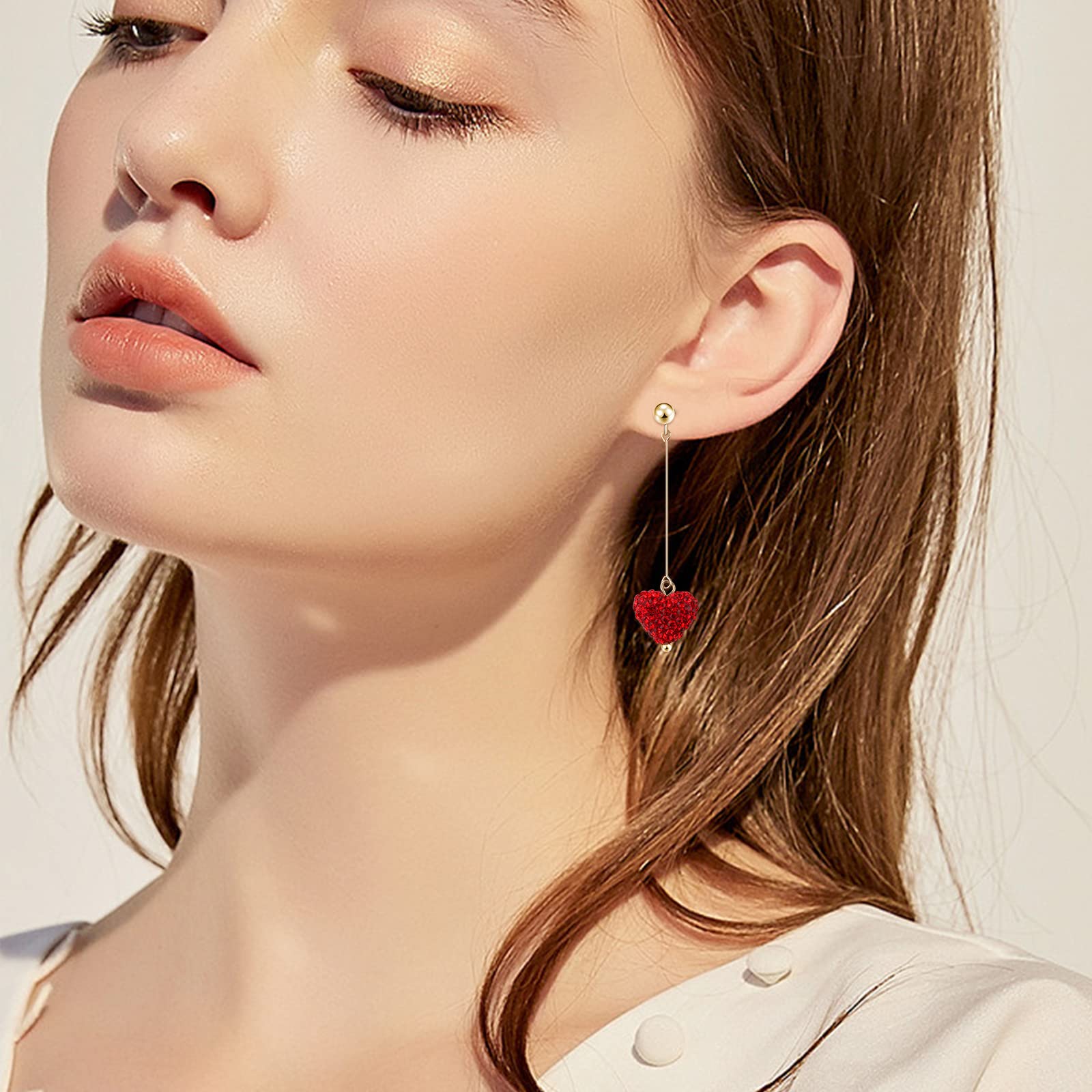 Acrylic Rose Petal Earrings Dangle Exaggerated Flower Earrings Drop Statement Floral Tassel Earrings Valentine's Day Gift