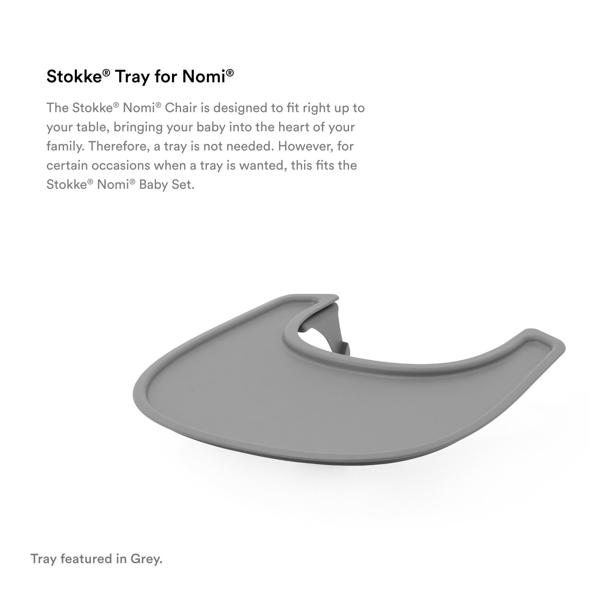 Tray by Evomove, Black, Accessory for use with the Award Winning Nomi High Chair, Easy to Clean