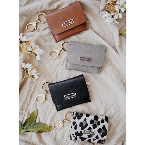 Itzy Ritzy β Itzy Mini Wallet Card Holder & Key Chain Charm; Can Clip to Diaper Bag, Purse, Travel Bag or Keychain; Leopard