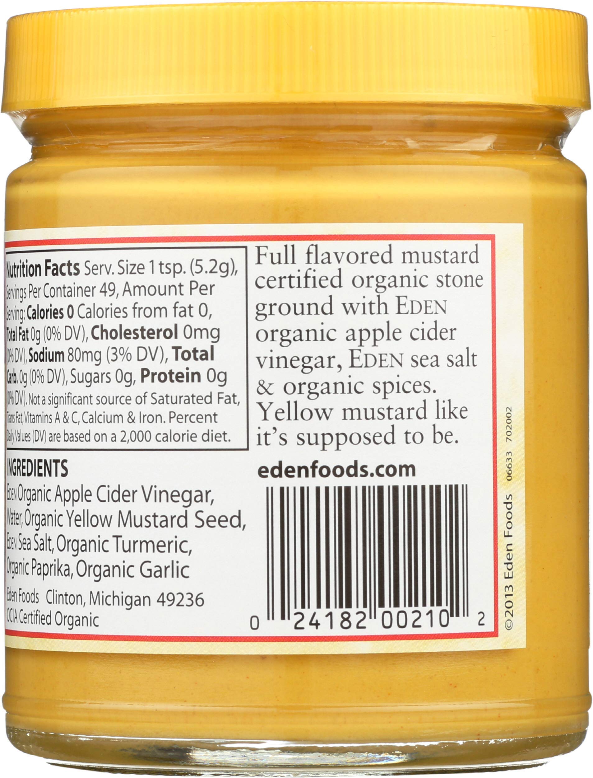 Eden Foods Organic Yellow Mustard - 9 oz