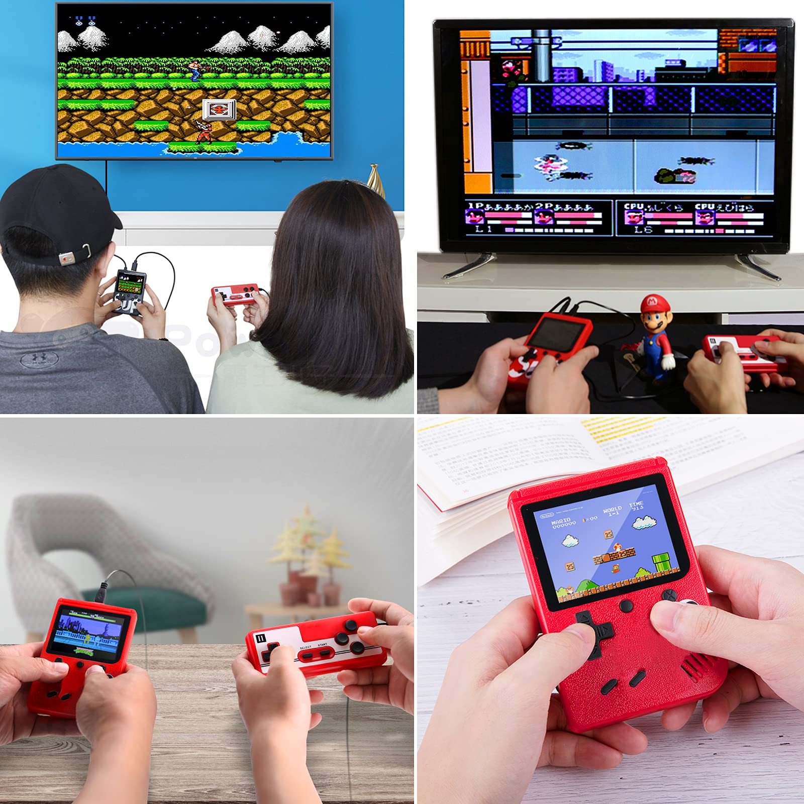 Black Mini Portable Handheld 400 Classic FC Games Game Console Game Player Support TV Connection One/Two Players