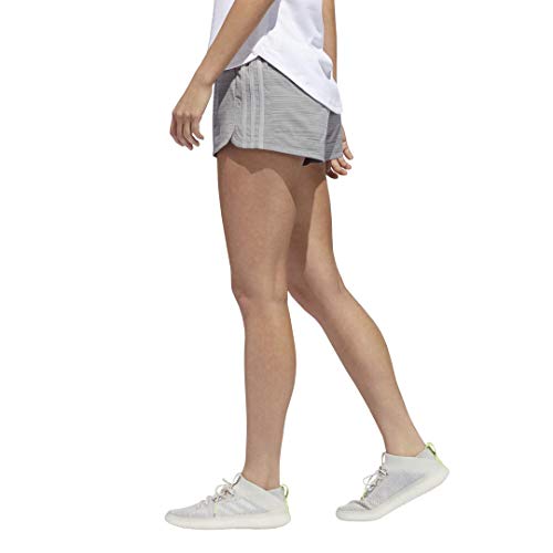 adidas Women's Pacer 3-Stripes Woven Short Medium Gray Heather/Black XX-Large