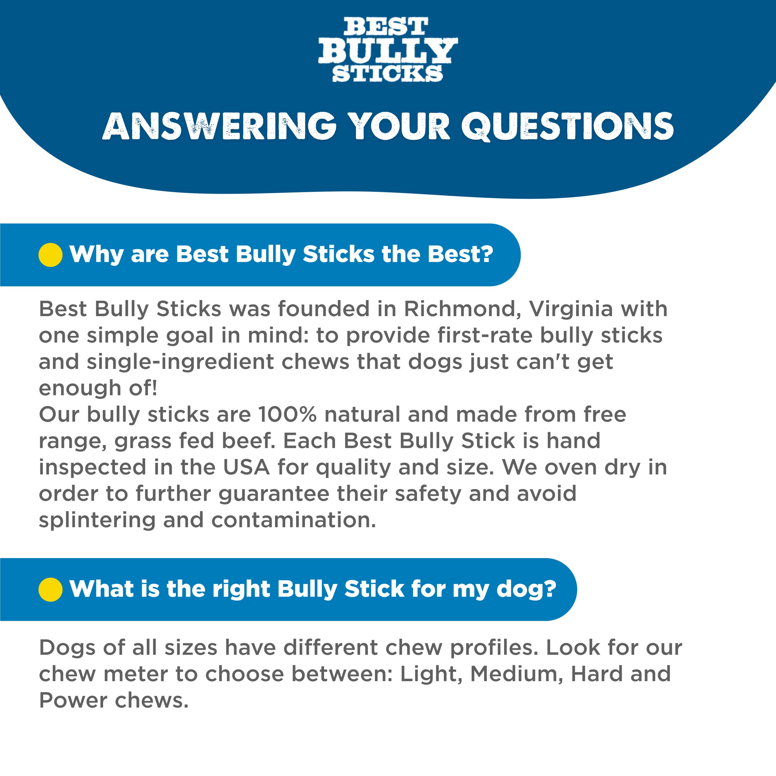 Best Bully Sticks 12 Inch All-Natural USA-Baked Bully Sticks for Dogs - 12β Easily digestible, 100% Grass-Fed Beef, Grain and Rawhide Free | 10 Pack