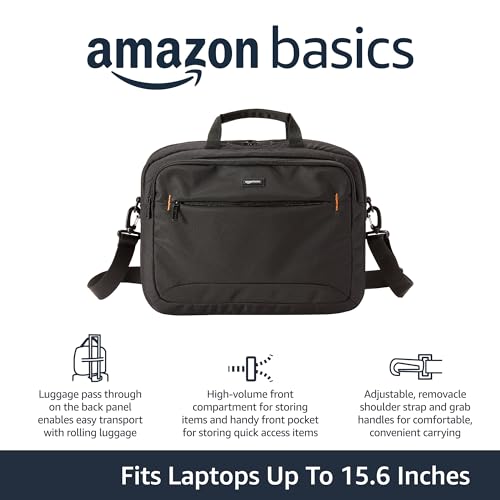 Amazon Basics 15.6-Inch Laptop and Tablet Shoulder Bag, Black - Pack of 10