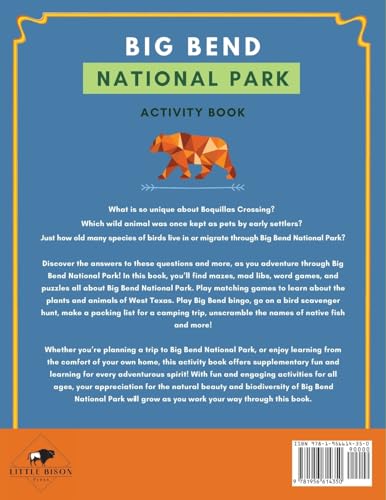 Big Bend National Park Activity Book: Puzzles, Mazes, Games, and More About Big Bend National Park (National Parks Activity Series)