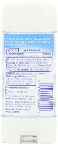 Dry Idea Advanced - Clear Gel Anti-Perspirant & Deodorant, Powder Fresh, 3-Ounce Tube (Pack of 6)