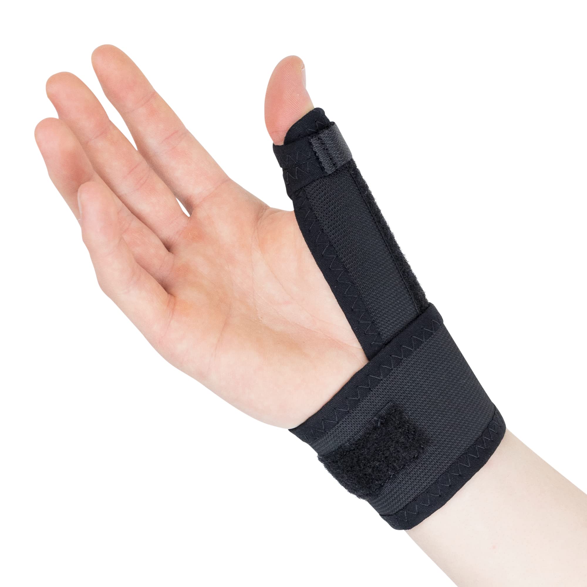 Actesso Elastic Thumb Support Brace - Thumb Splint for Thumb Injury, Tendonitis, De Quervain's, and Sprains. Left or Right Available (One Size, Left)