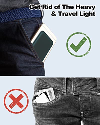 COMWINN Mag Safe Wallet with Double-Row Magnets - Minimalism Leather Mag Safe Card Holder - Slim Magnetic Wallet for iPhone 14/13/12 Series Model and Magsafe Case - Max Fit 3 Cards Dark Green