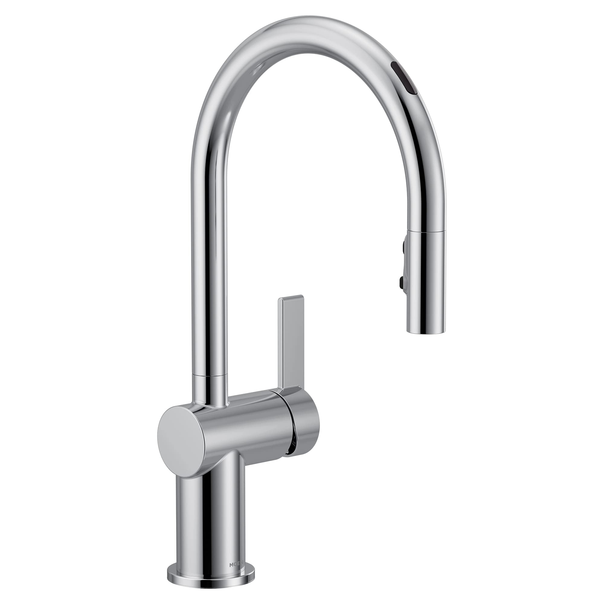 Moen 7622EVC CIA Smart Faucet Touchless Pull Down Sprayer Kitchen Faucet with Voice Control and Power Boost, Includes Optional Matte Black Accents, Chrome