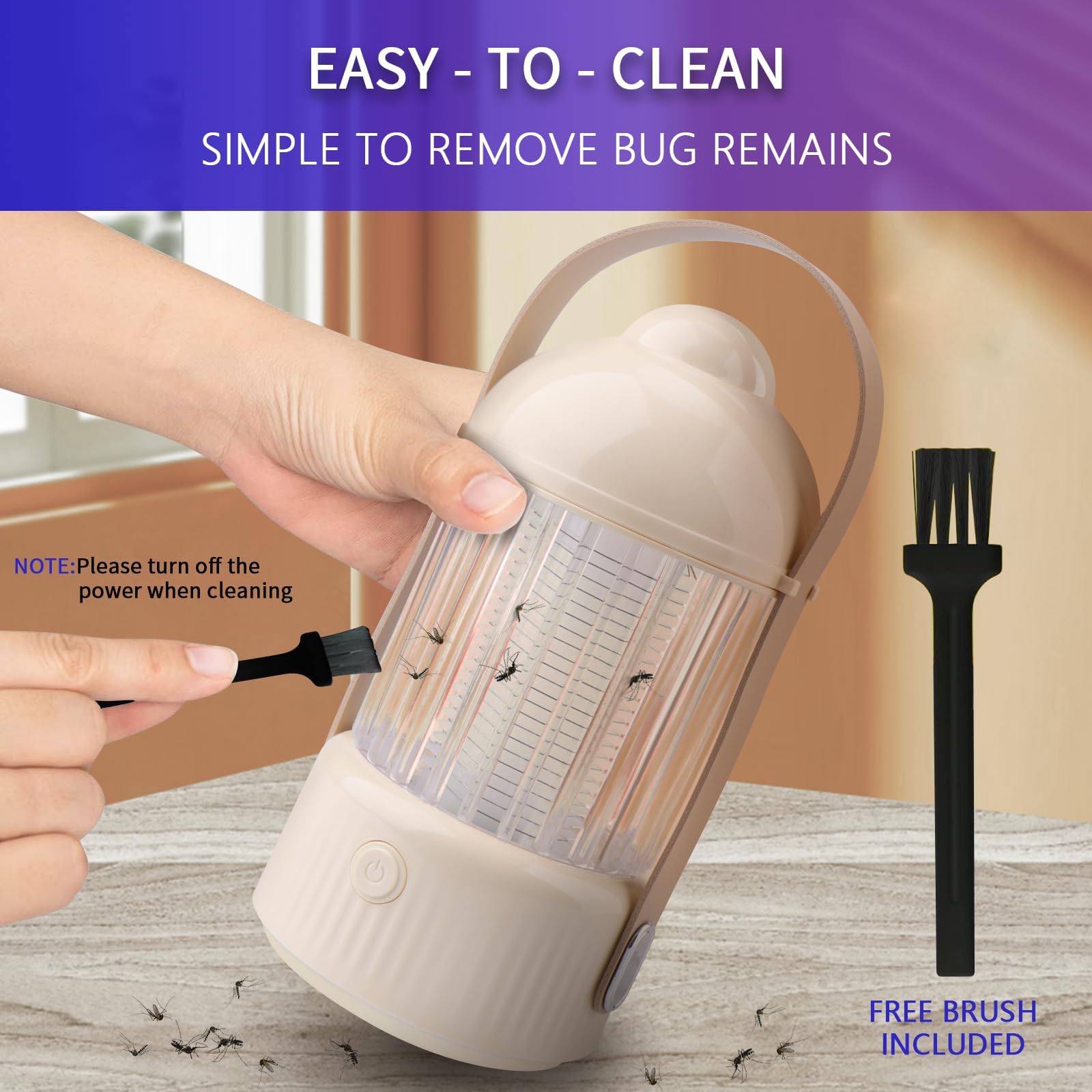DPOD Mosquito Zapper Indoor,Electric Mosquito Killer Lamp with Led Light,5W Bug Zapper,365nm UV Flying Insect Trap for Bedroom,Balcony