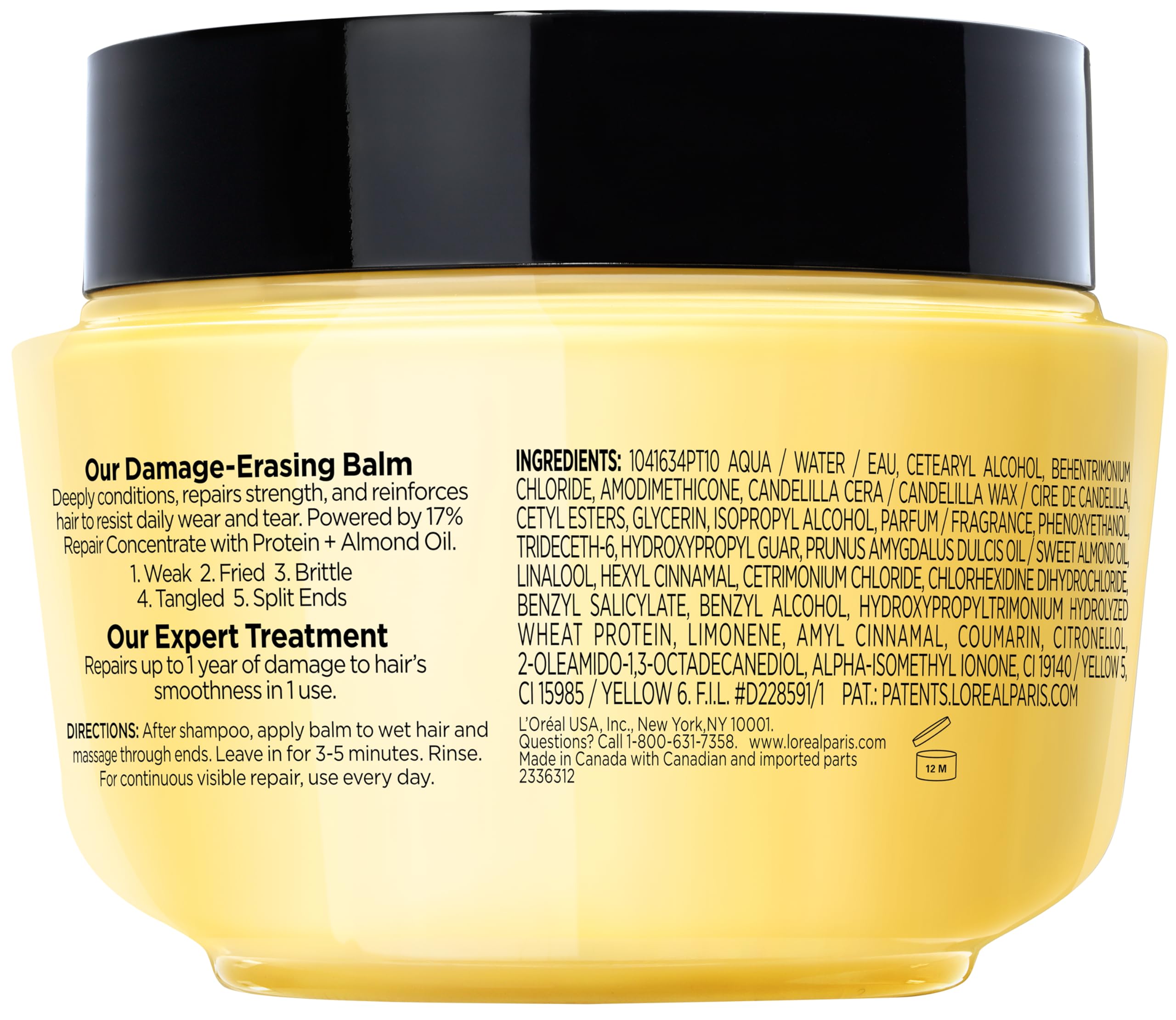 L’Oréal Paris Elvive Total Repair 5 Damage-Erasing Balm with Almond and Protein, 8.5 Ounce