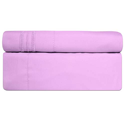 Queen Size Bed Sheets - Breathable Luxury Sheets with Full Elastic & Secure Corner Straps Built In - 1800 Supreme Collection Extra Soft Deep Pocket Bedding Set, Sheet Set, Queen, Lilac