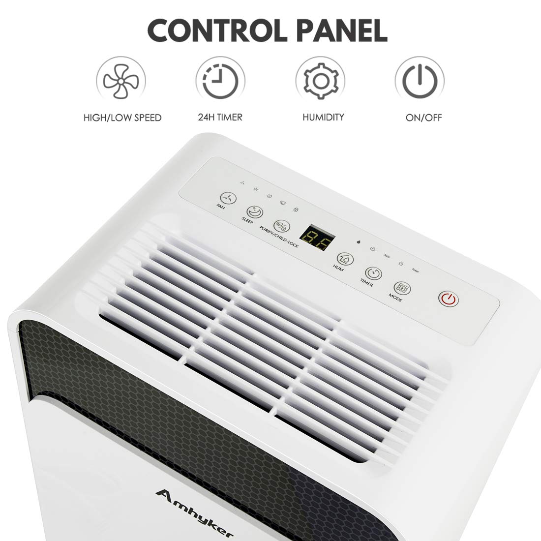 Amhyker 30pint Dehumidifiers for Home Basements, Bedroom, Kitchen, Bathroom,4 Gallons/Day Intelligent Humidity Control for Space Up to 1000 Sq Ft