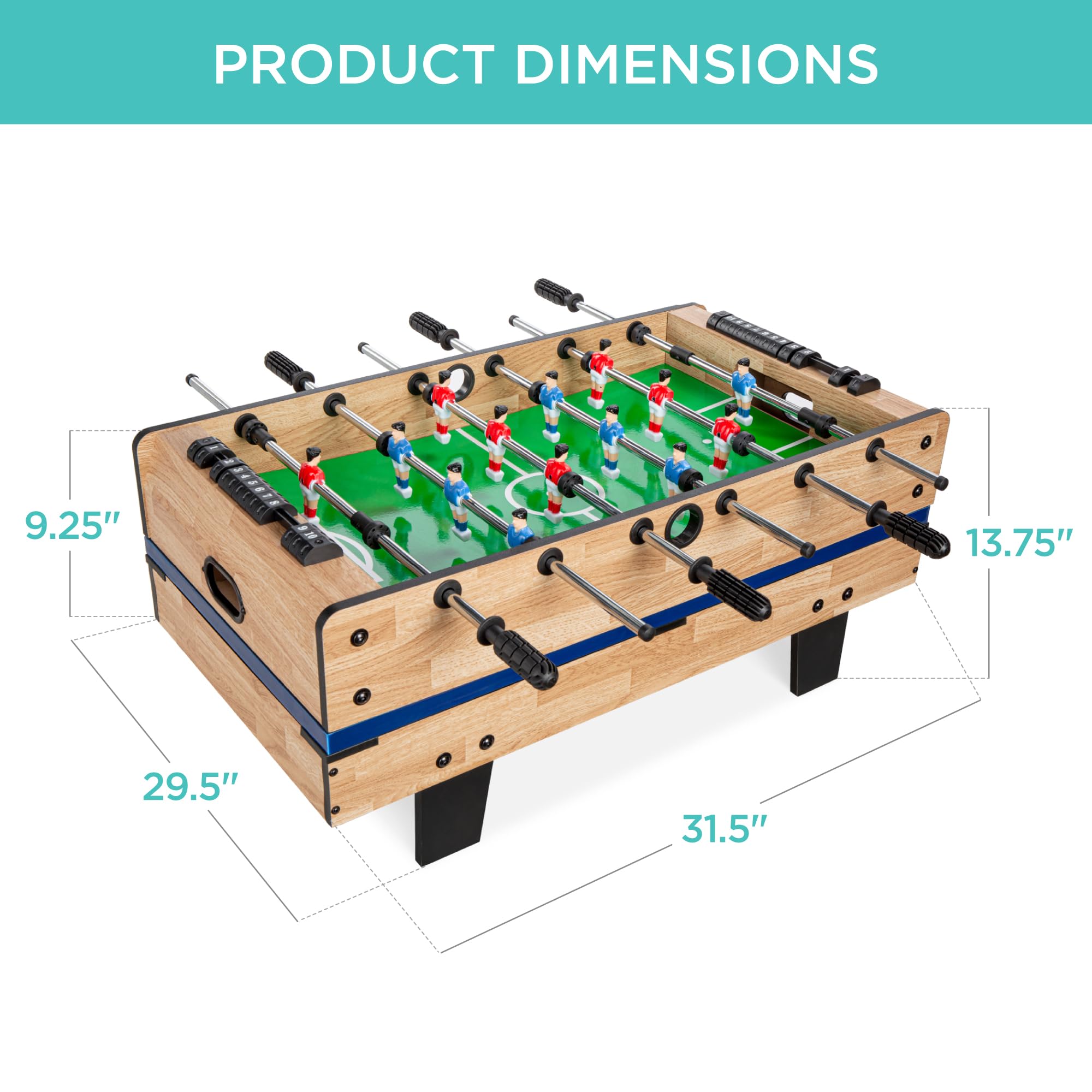 Best Choice Products 4-in-1 Multi Game Table, Childrens Combination Arcade Set w/Pool Billiards, Air Hockey, Foosball and Table Tennis - Natural