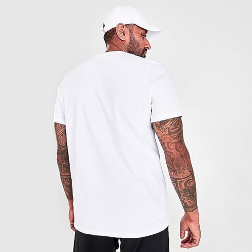adidas Mens Badge of Sport Box Fade T-Shirt, White, Large
