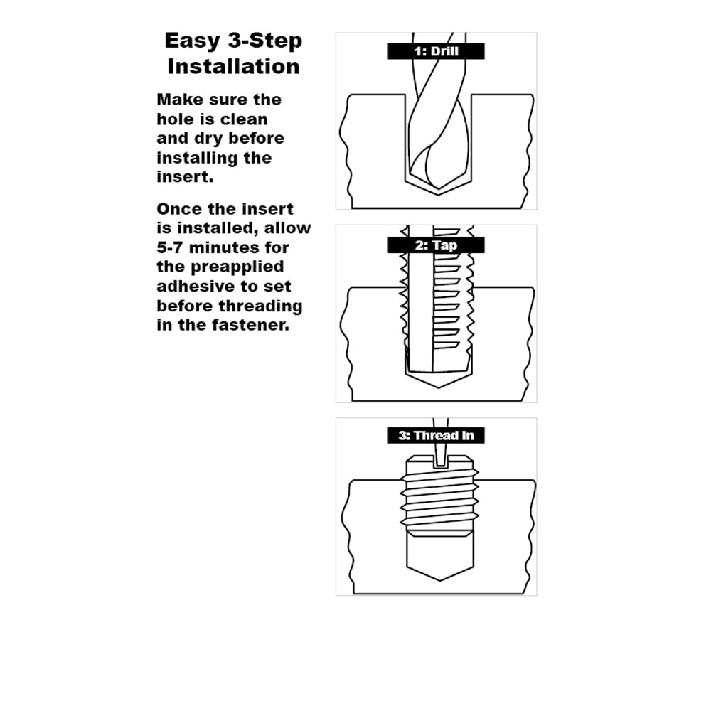 E-Z LOK - 303-5 E-Z Lok Externally Threaded Insert, 303 Stainless Steel, 5/16"-18 Internal Threads, 1/2"-13 External Threads, 0.484" Length, Made in US (Pack of 5)