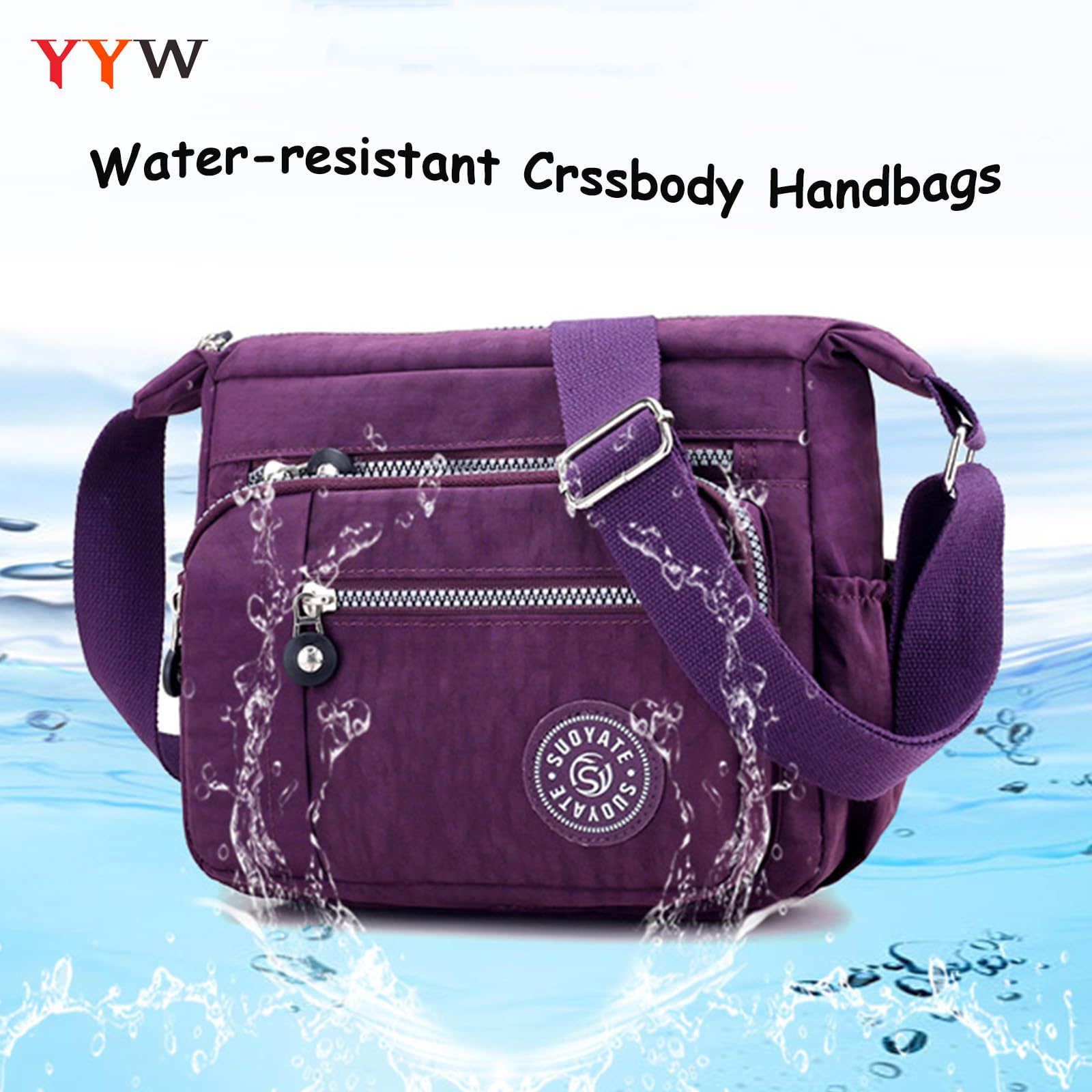 Crossbody Bag for Women Multifunctional Shoulder Handbags for Daily Use Travel Work (Black A)